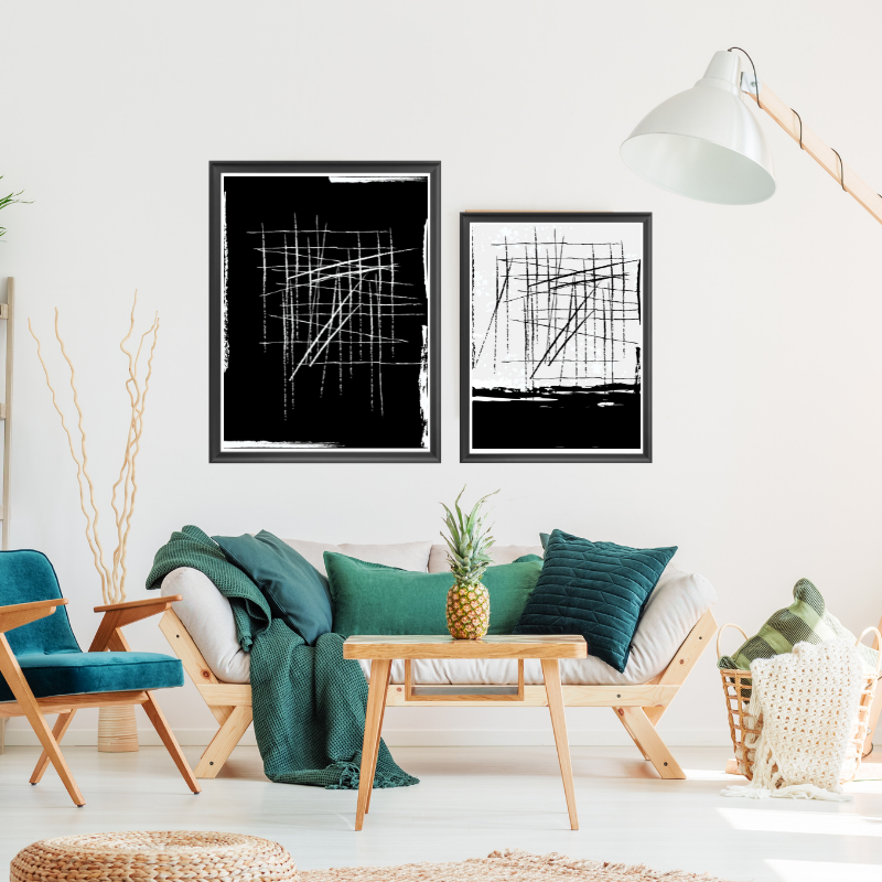 Modern-Scribble-Lines-Art-Prints (Set of 2) - the decorholic