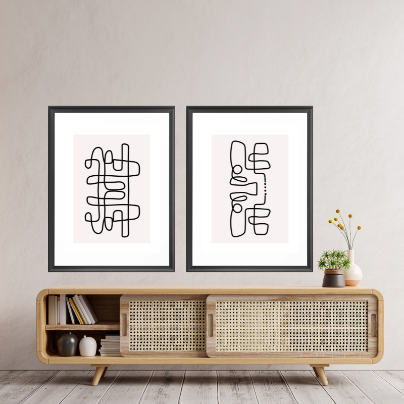 modern scribble art prints (Set of 2) - the decorholic
