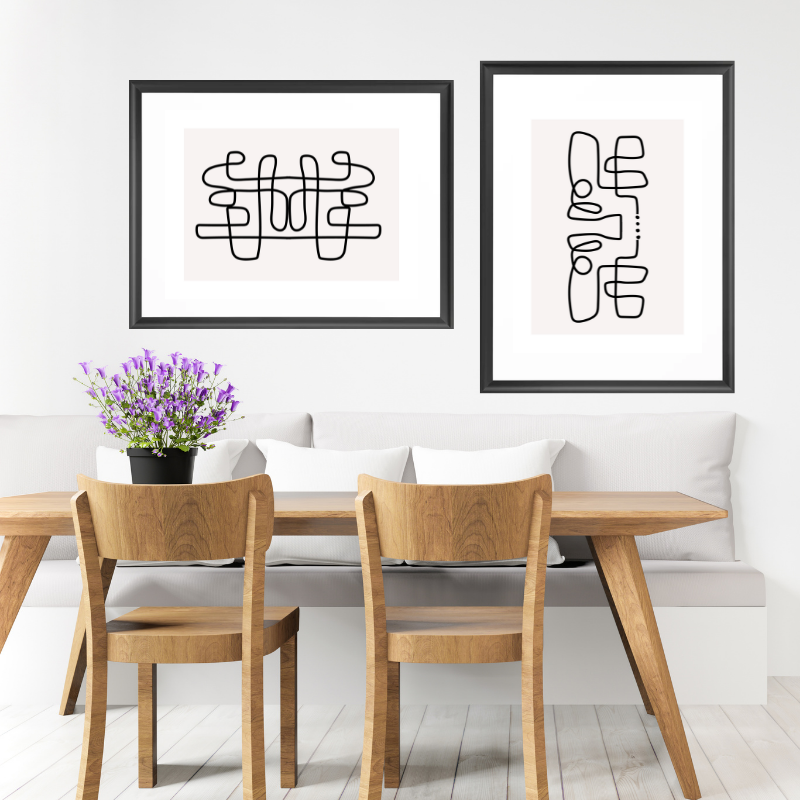 modern scribble art prints (Set of 2) - the decorholic